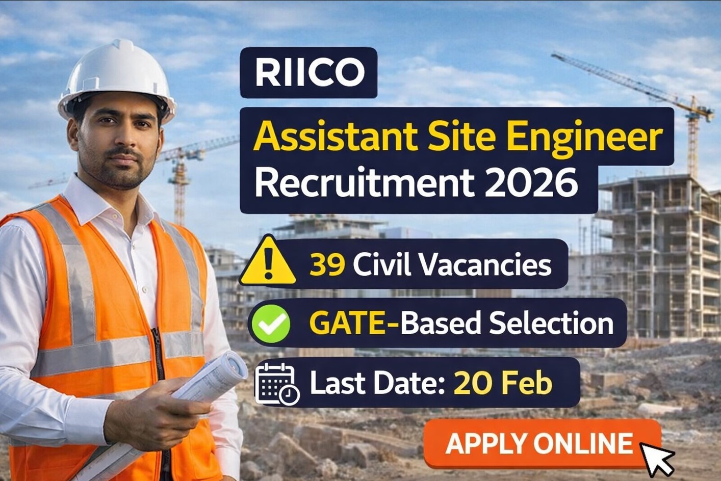 RIICO Assistant Site Engineer Recruitment 2026 – Apply Online Till 20 Feb