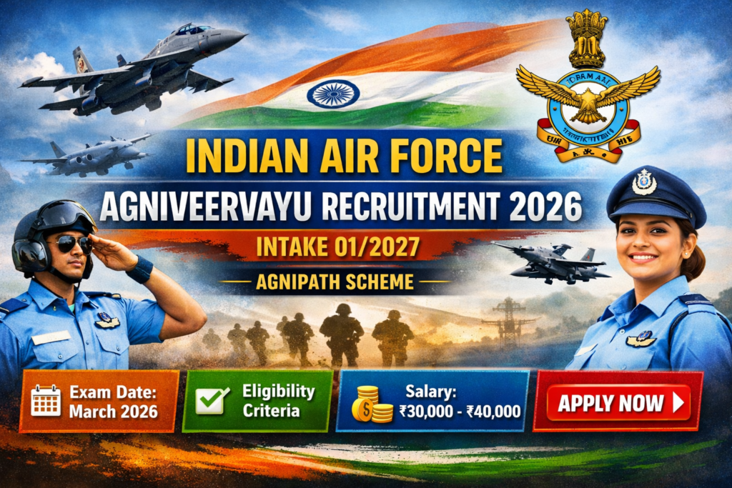 Indian Air Force Agniveervayu 01/2027 Recruitment 2026: Apply Online ...